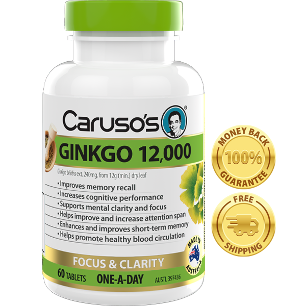 Ginkgo 12000 Memory Support Supplement – Caruso's Natural Health