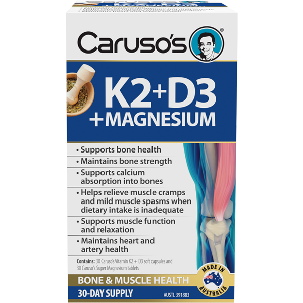 Vitamin K2+D3+MAGNESIUM For Bone & Muscle Health – Caruso's Natural Health